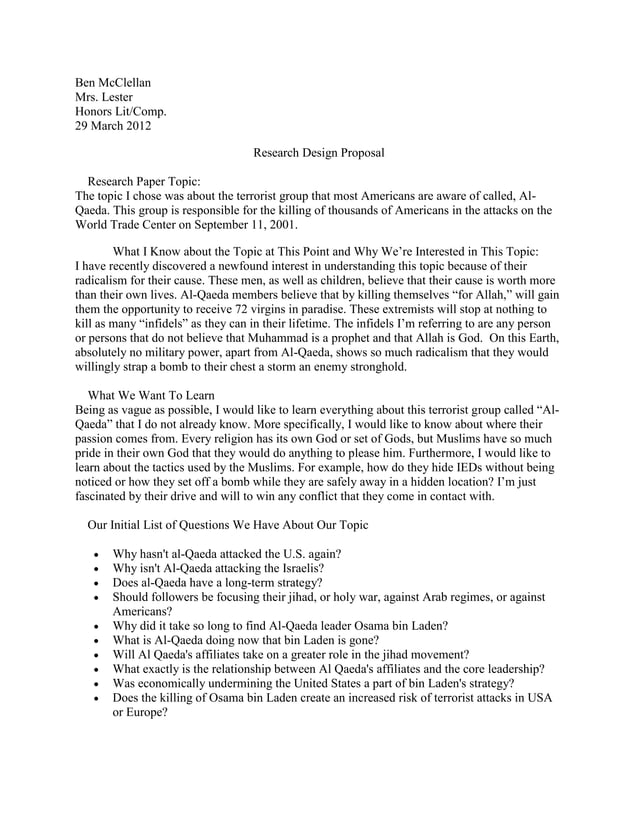 Research design proposal | PDF