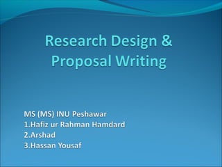 Research design & proposal writing | PPT