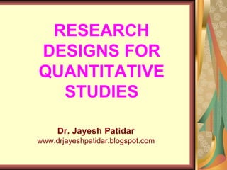 Research designs for quantitative studies ppt | PDF