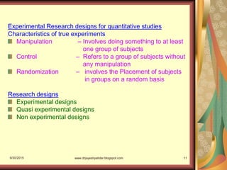 Research designs for quantitative studies ppt | PDF