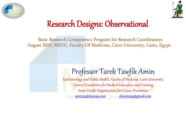 Observational Research designs: detailed description | PPTX