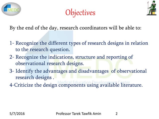 Observational Research designs: detailed description | PPTX
