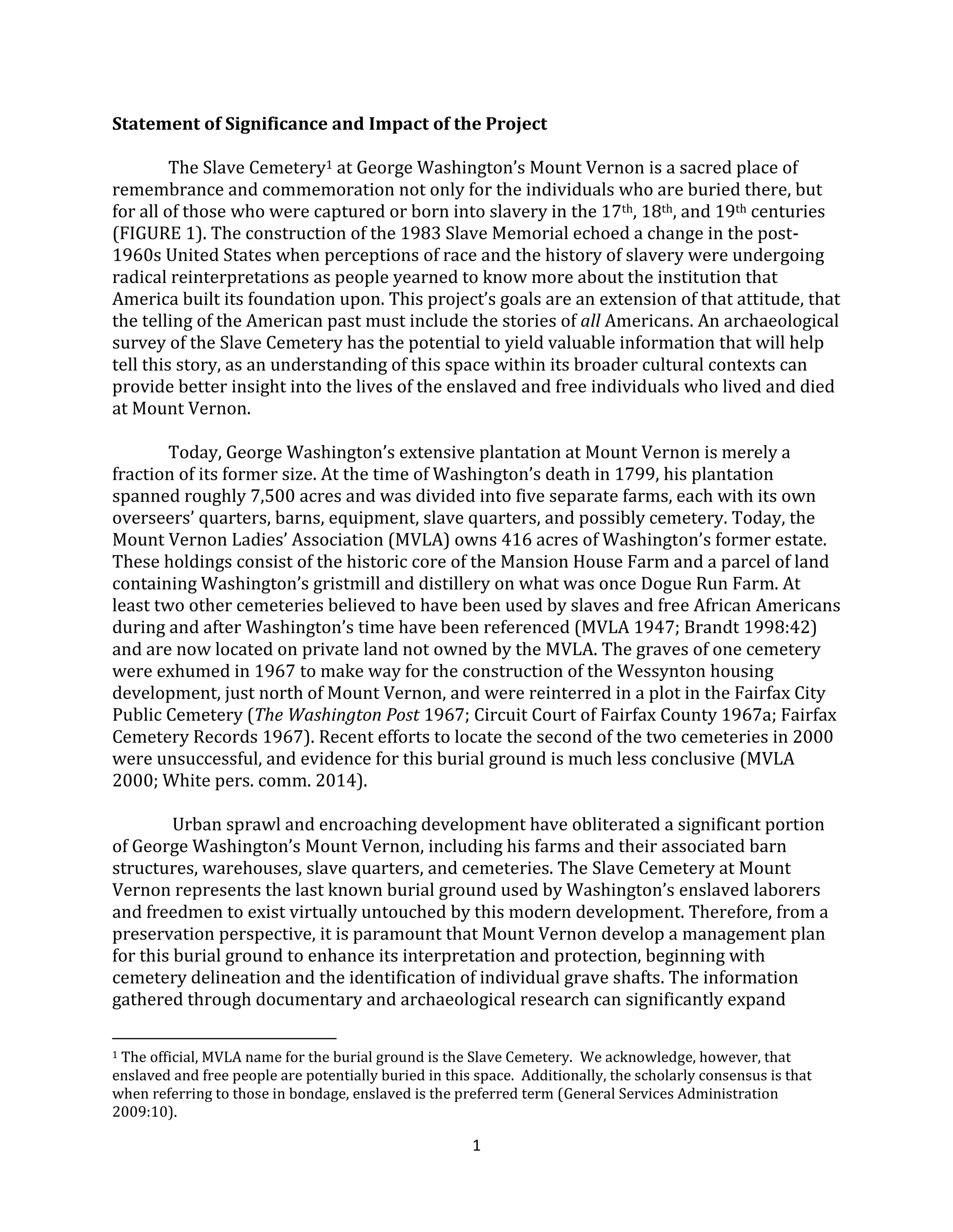 Research design slave cemetery | PDF | Historic Site and Landmark Tours ...