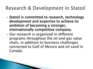 Research & development in oil & gas industry | PPTX