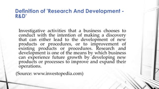 Research & development strategies across different industries | PPT