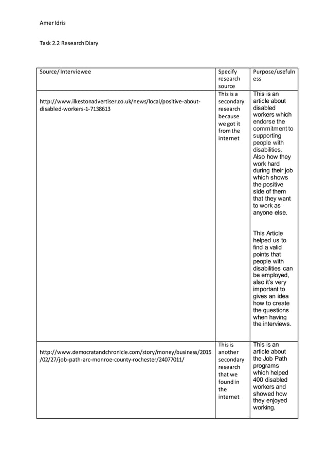 Research diary | PDF