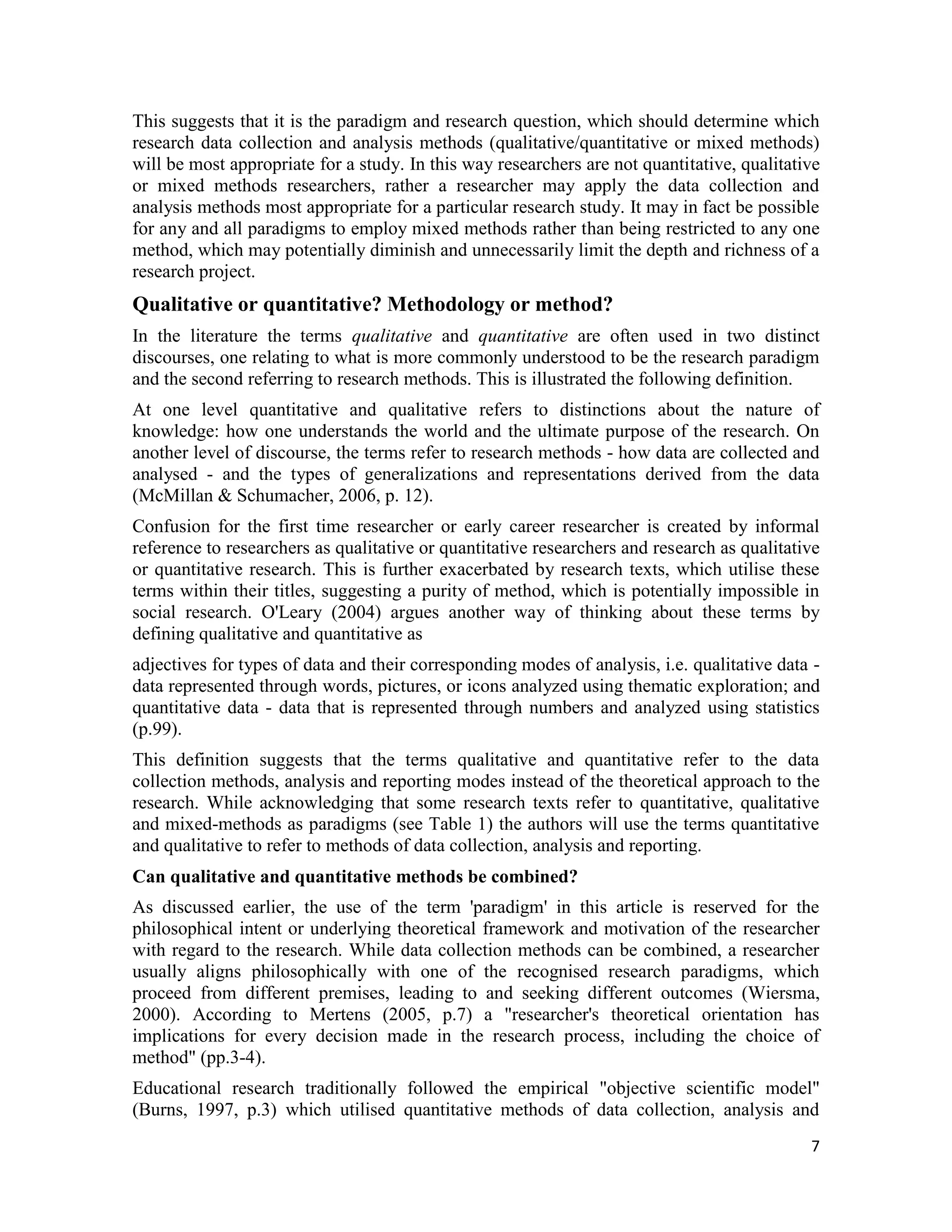 Research Dilemmas Paradigms, Methods and Methodology | PDF