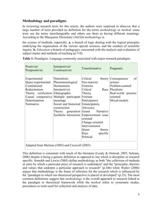 Research Dilemmas Paradigms, Methods and Methodology | PDF