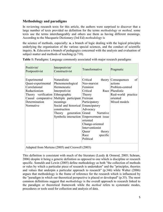 Research Dilemmas Paradigms, Methods and Methodology | PDF