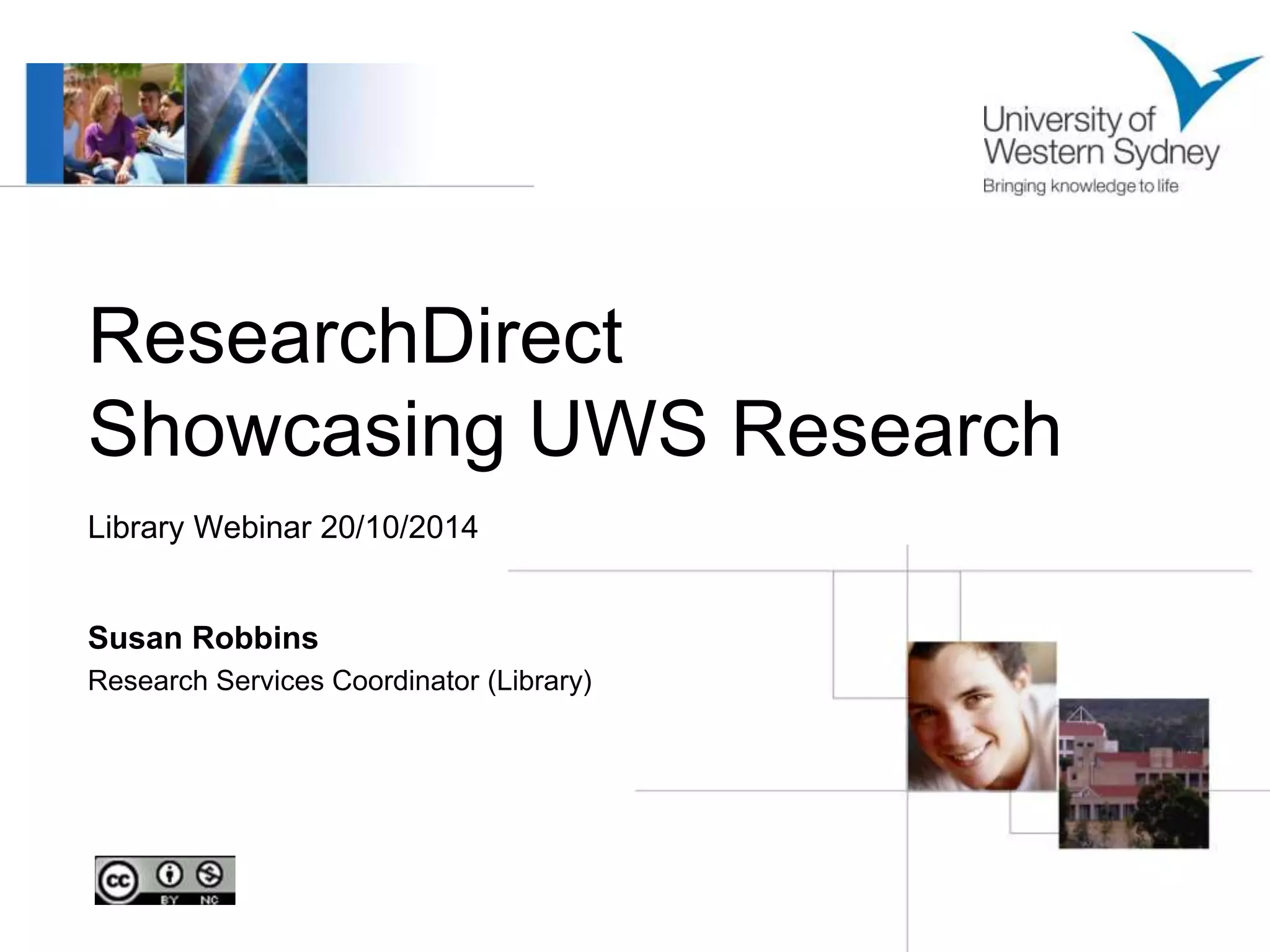ResearchDirect Showcasing UWS Research | PPT
