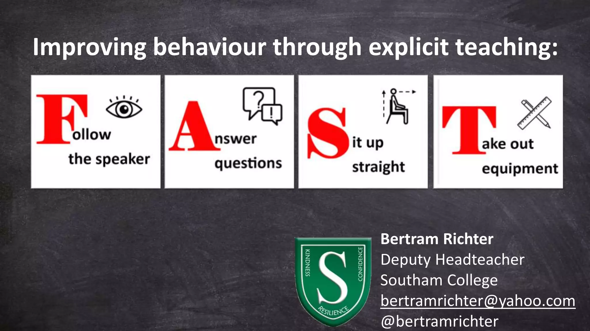Improving behaviour through explicit teaching - the FAST approach | PPT