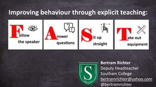 Improving behaviour through explicit teaching - the FAST approach | PPT