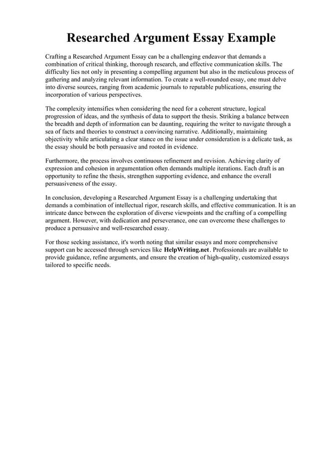 Researched Argument Essay Example | PDF Researched Argument Essay Example | PDF