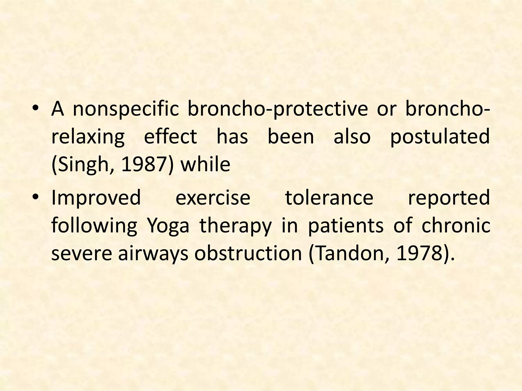 RESEARCHED EFFICACY OF YOGA IN BRONCHIAL ASTHMA & COPD | PPTX