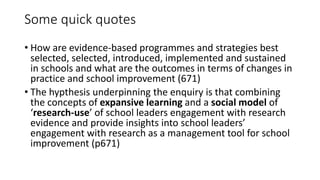 Evidence-Based School Leadership and Management - Are we missing a ...