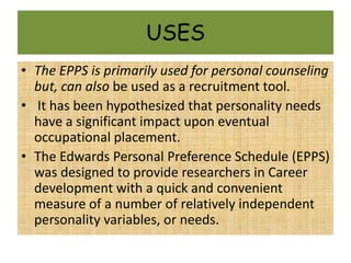 Edward personal preference scales | PPTX