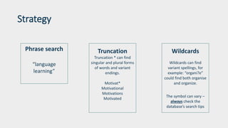 Literature searching tips and tricks | PPTX