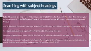 Literature searching tips and tricks | PPTX