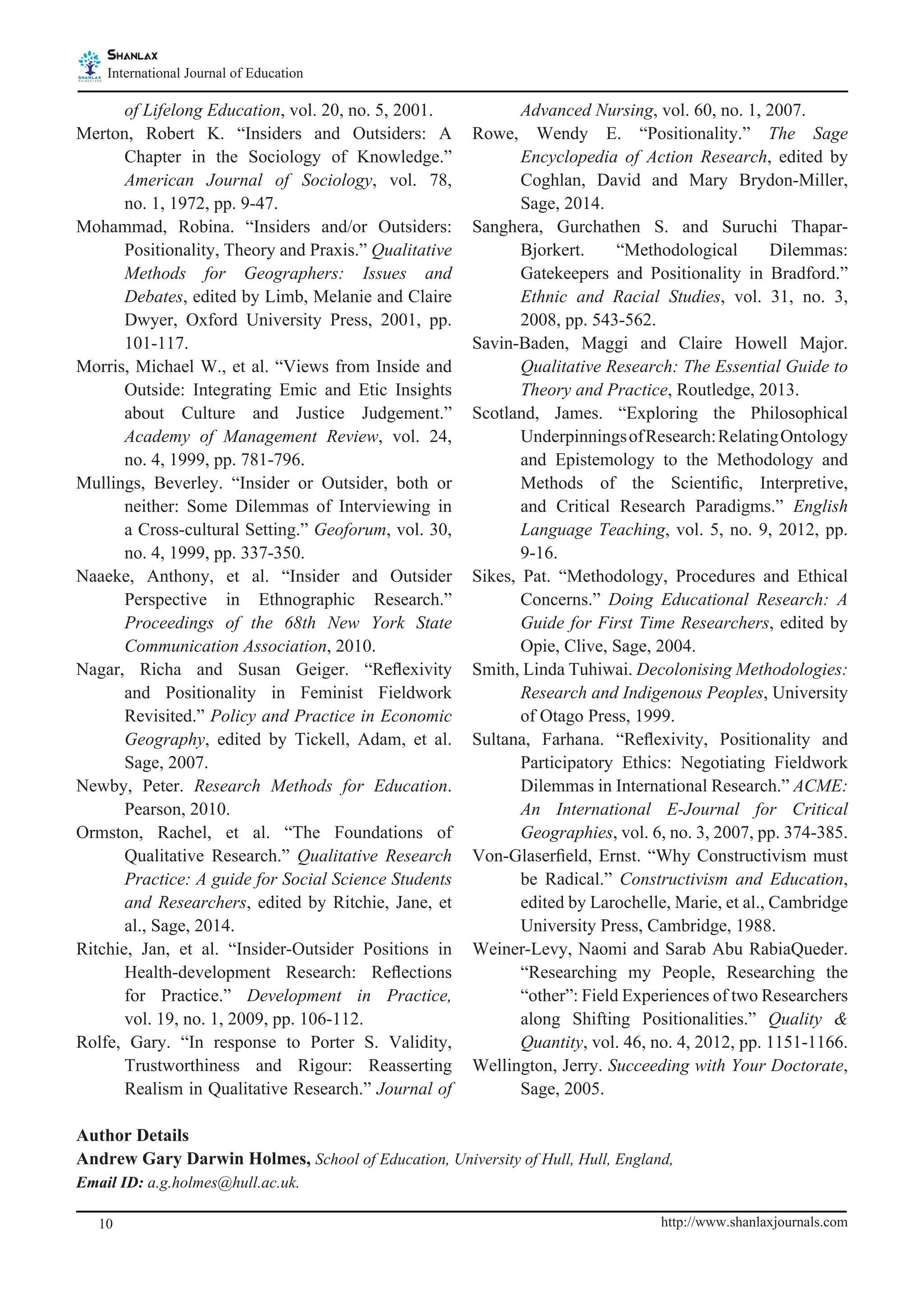Researcher Positionality | PDF