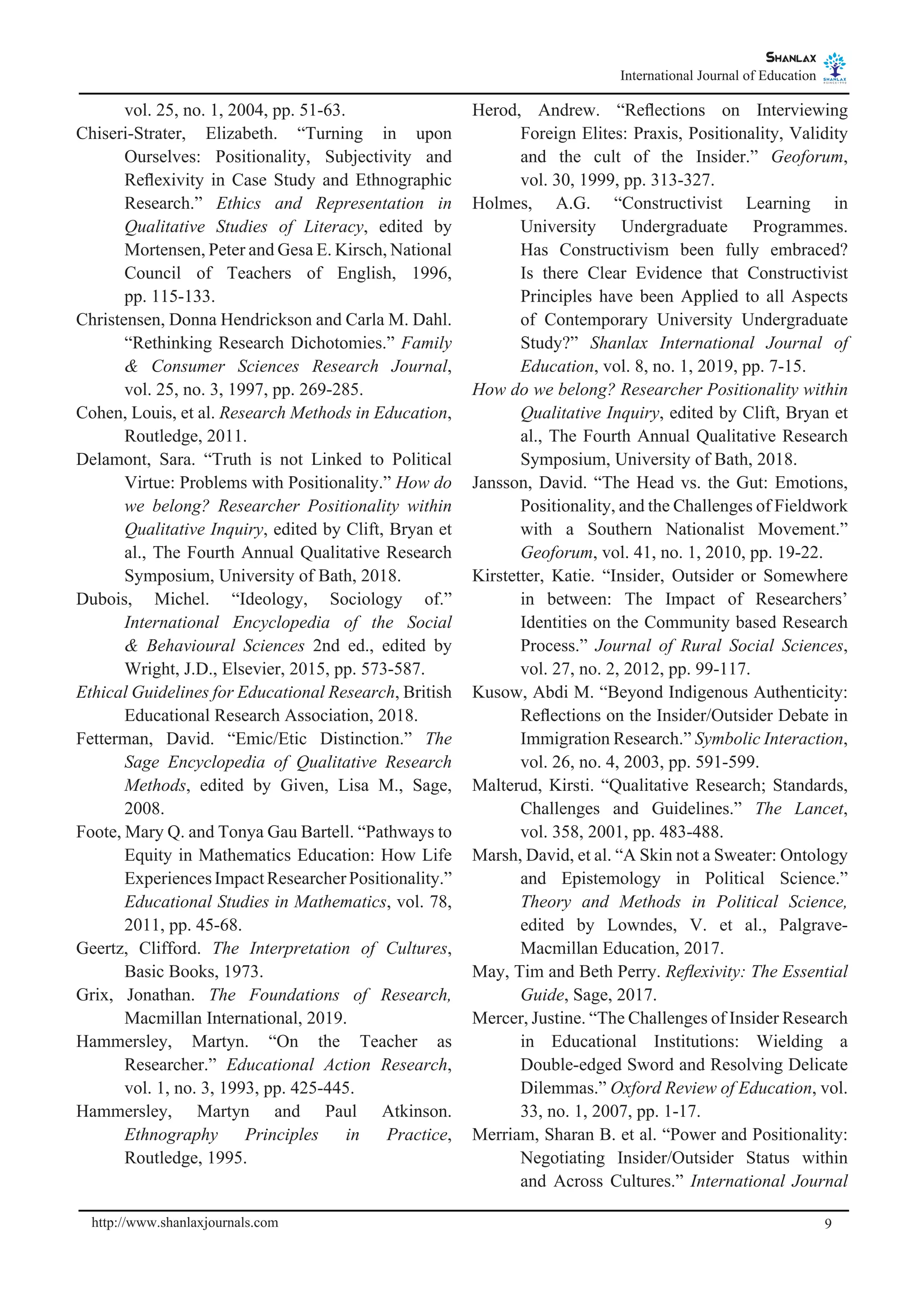 Researcher Positionality | PDF