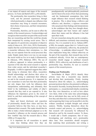 Researcher Positionality | PDF