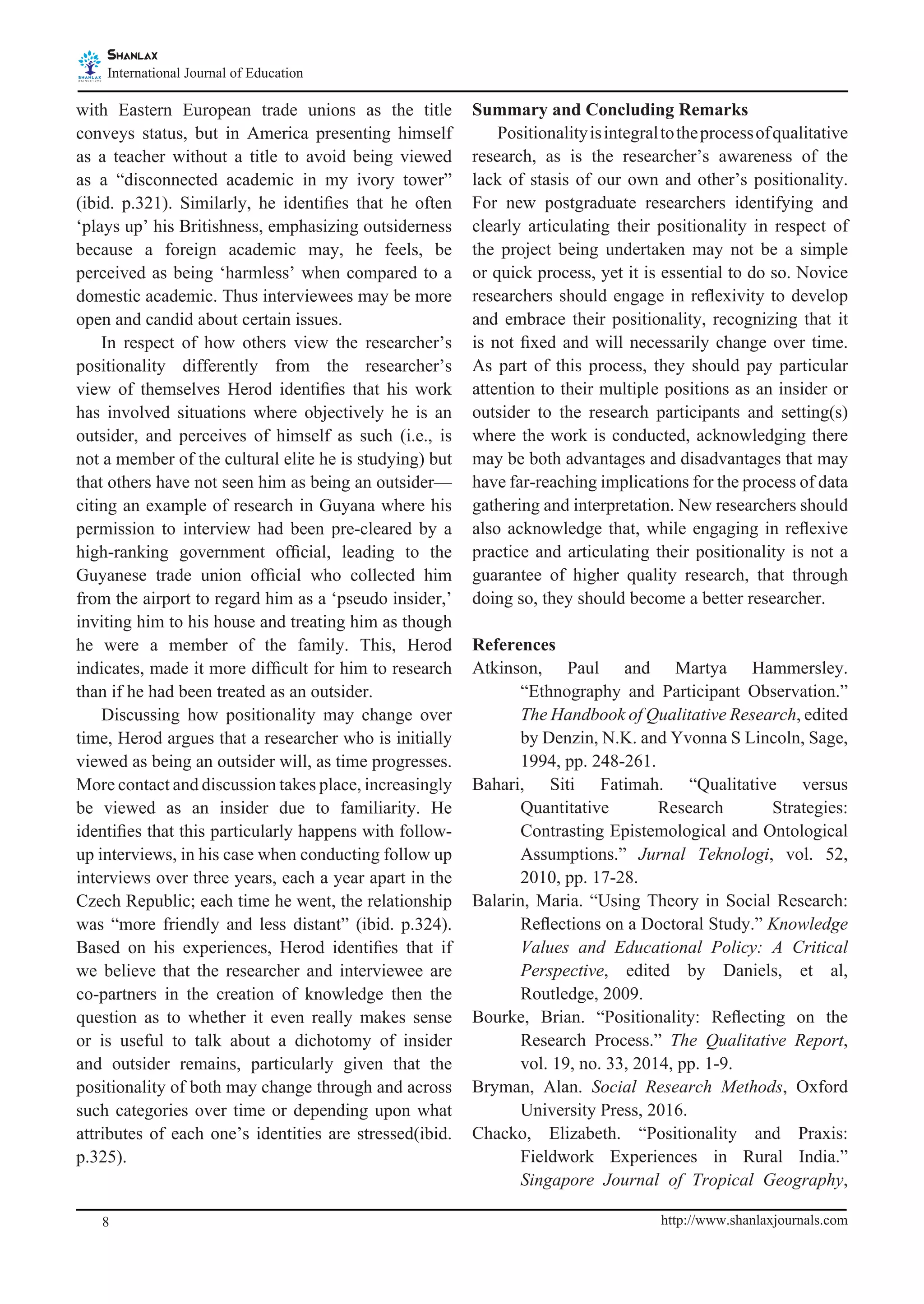 Researcher positionality | PDF