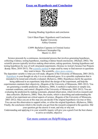 Research Essay Conclusion | PDF