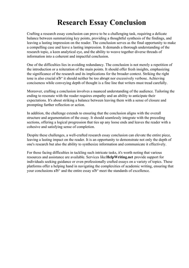 Research Essay Conclusion | PDF