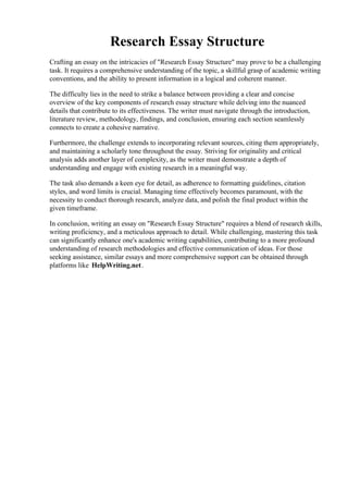 Research Essay Structure | PDF