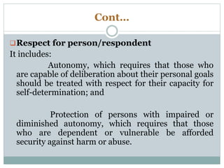 Research Ethics and their implementations | PPTX