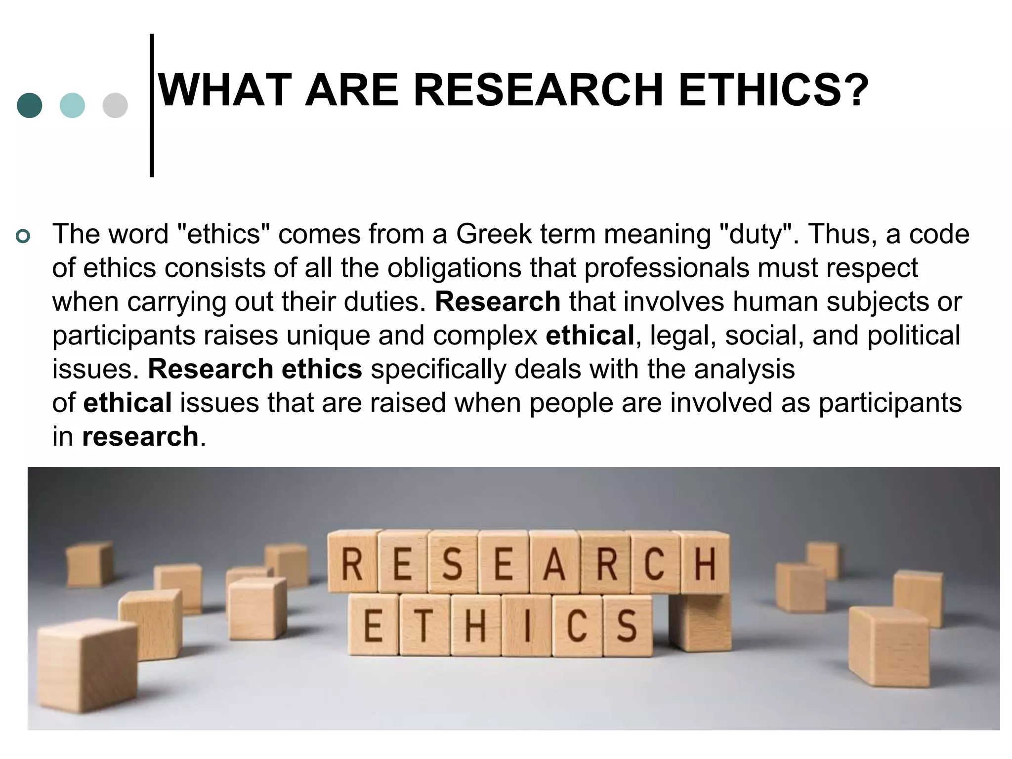 Research ethics and problems encountred by reseachers | PPTX
