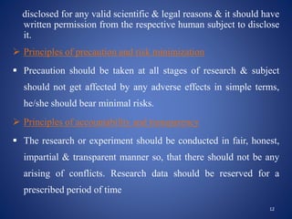 Research ethics in human experiment | PPTX