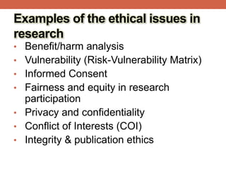 Research ethics & scientific misconduct | PPTX