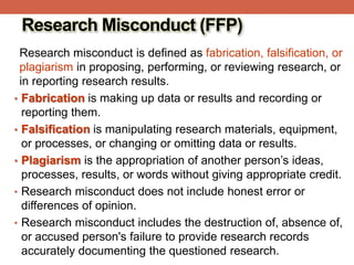 Research ethics & scientific misconduct | PPTX