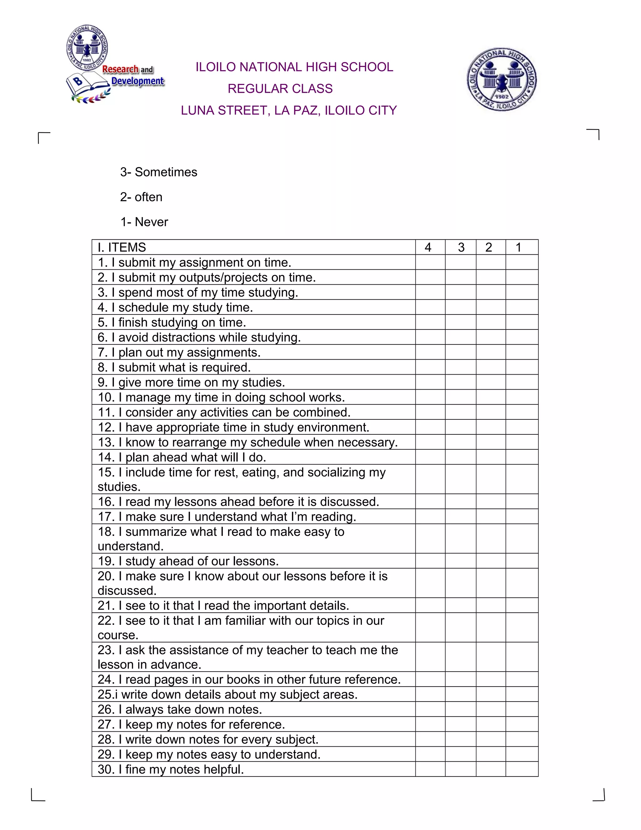 Research final prelim1 | DOC | Educational Assessment | Education