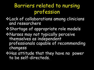 Research findings in nursing practice | PPT