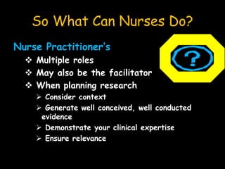 Research findings in nursing practice | PPT