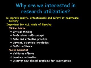 Research findings in nursing practice | PPT