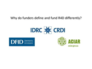 Research for development (R4D): For whose benefit | PPTX