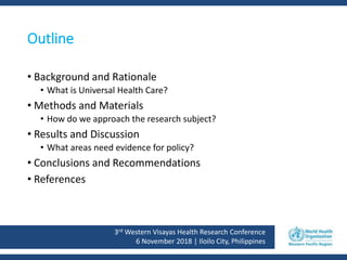Research and Understanding for Universal Health Care - #RU4UHC | PPTX