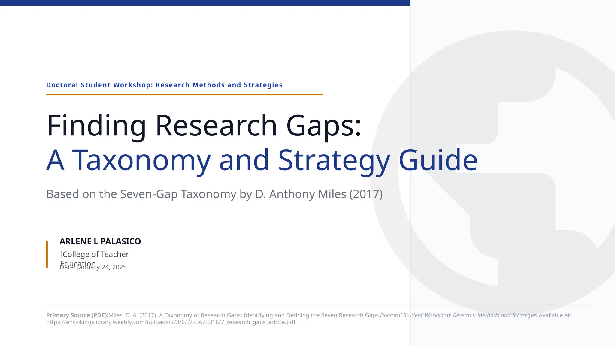 Finding Research Gaps: A Taxonomy and Strategy Guide | PPTX