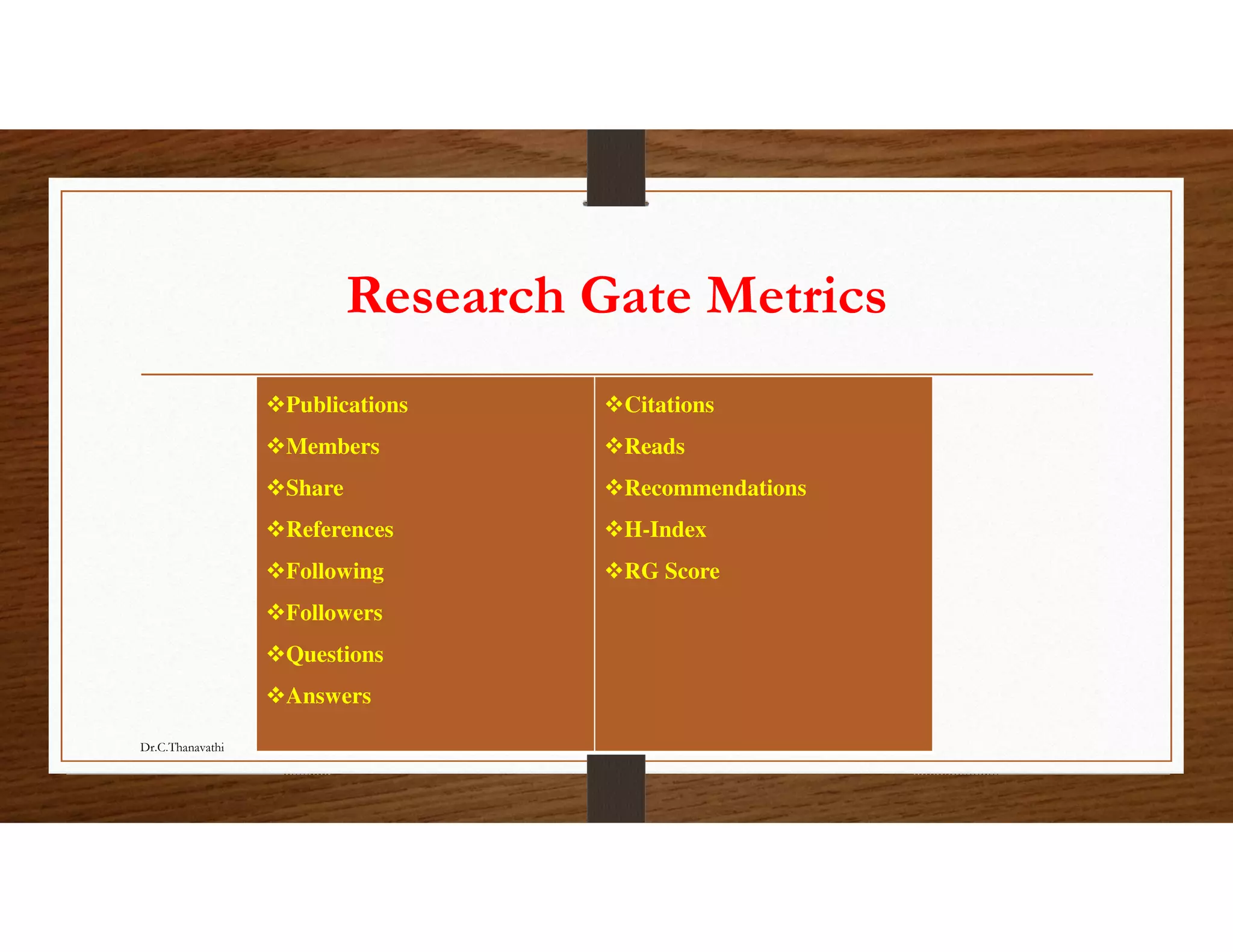 Research Gate Profile Dr.C.Thanavathi | PDF
