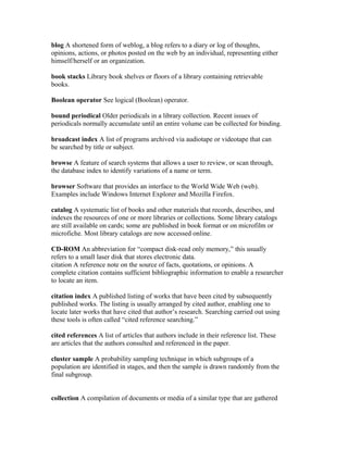Research glossary | DOC