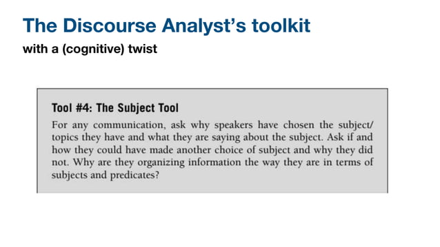 Discourse analysis Gee A toolkit .pptx | Free Download