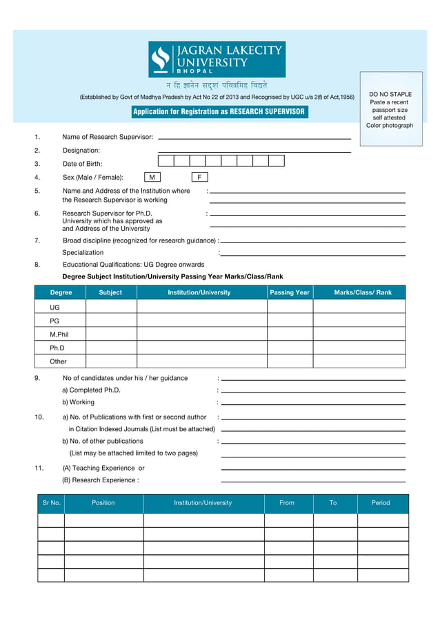 Research guide application form | PDF