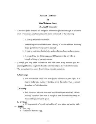 Research guidlines | PDF | Homework and Study | Education