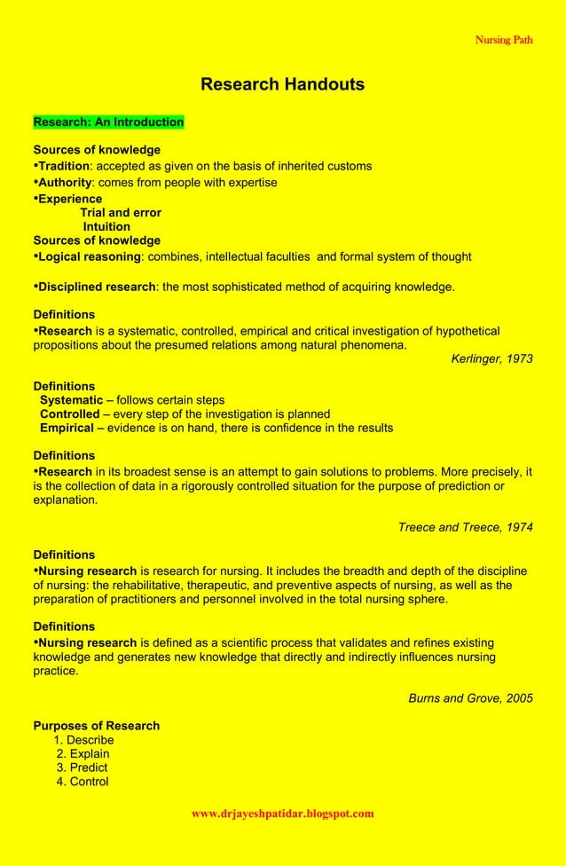 Research handouts | PDF