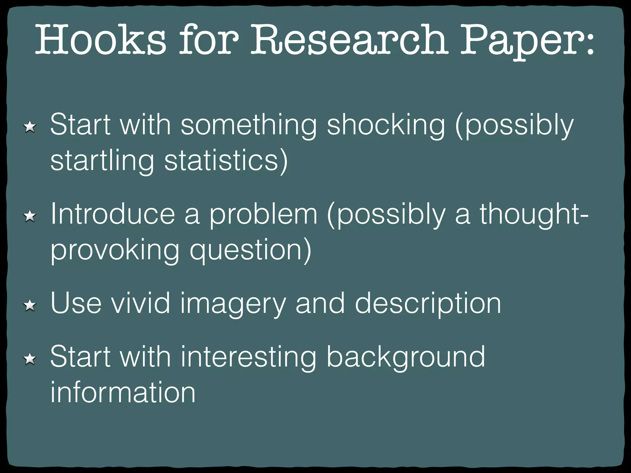 Research Paper Hooks | PDF