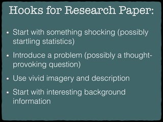 Research Paper Hooks | PDF