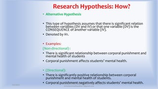 Research hypotheses what, why, how | PPTX
